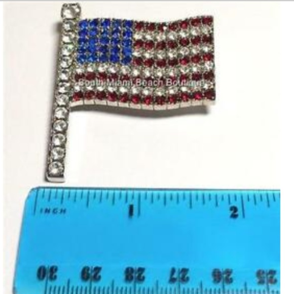Boutique Collection | Jewelry | Silver Crystal Usa Flag Pin Brooch ...